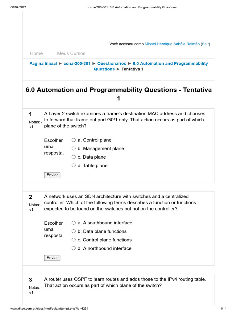 Ccna-200-301 - 6.0 Automation and Programmability Questions | PDF ...