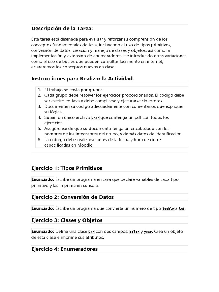 Ejercicios Basicos 1 | PDF | Java (lenguaje de programación) | Objeto (informática)