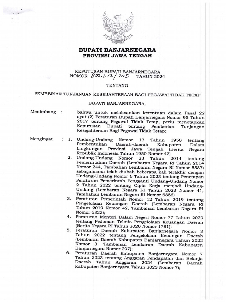 SK TPP Pegawai PTT | PDF