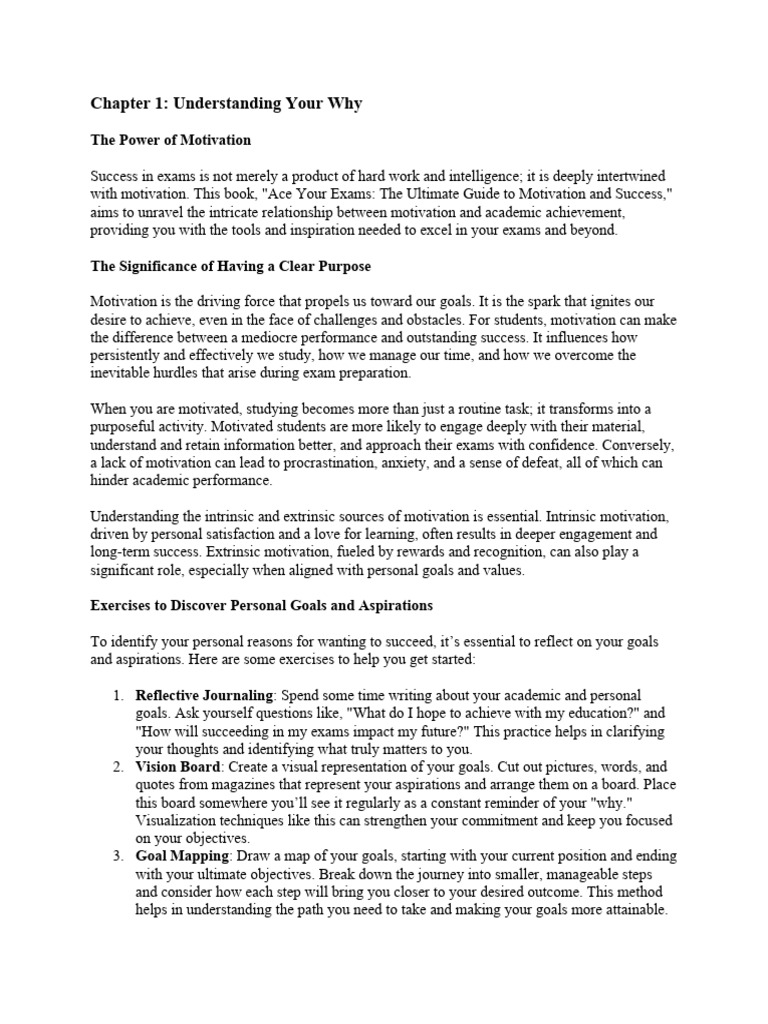Chapter 1 - Understanding Your Why - Key Points | PDF | Motivational | Motivation