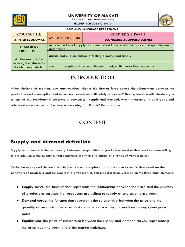 Understanding Supply and Demand Basics | PDF | Elasticity (Economics ...