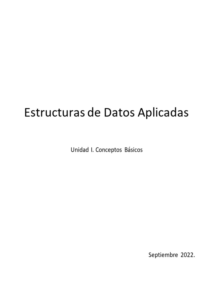 Estructuras de Datos: Conceptos básicos | PDF | Tipo de datos | Recursividad