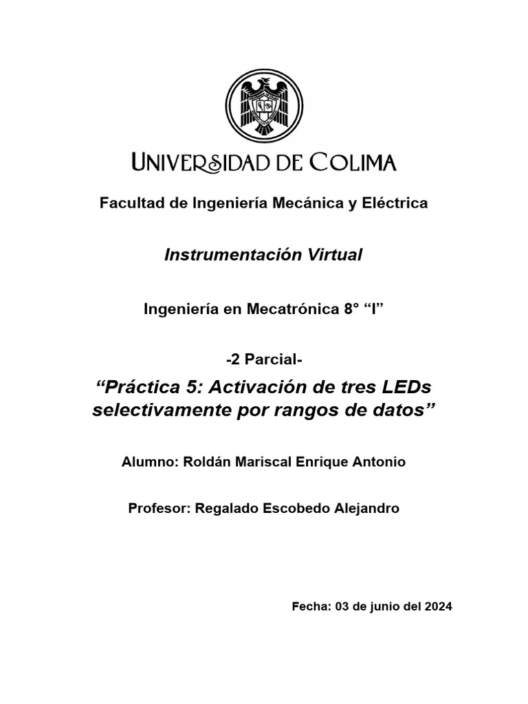 Práctica 5. Activación de Tres LEDs Selectivamente Por Rangos de Datos | PDF | Adquisición de ...