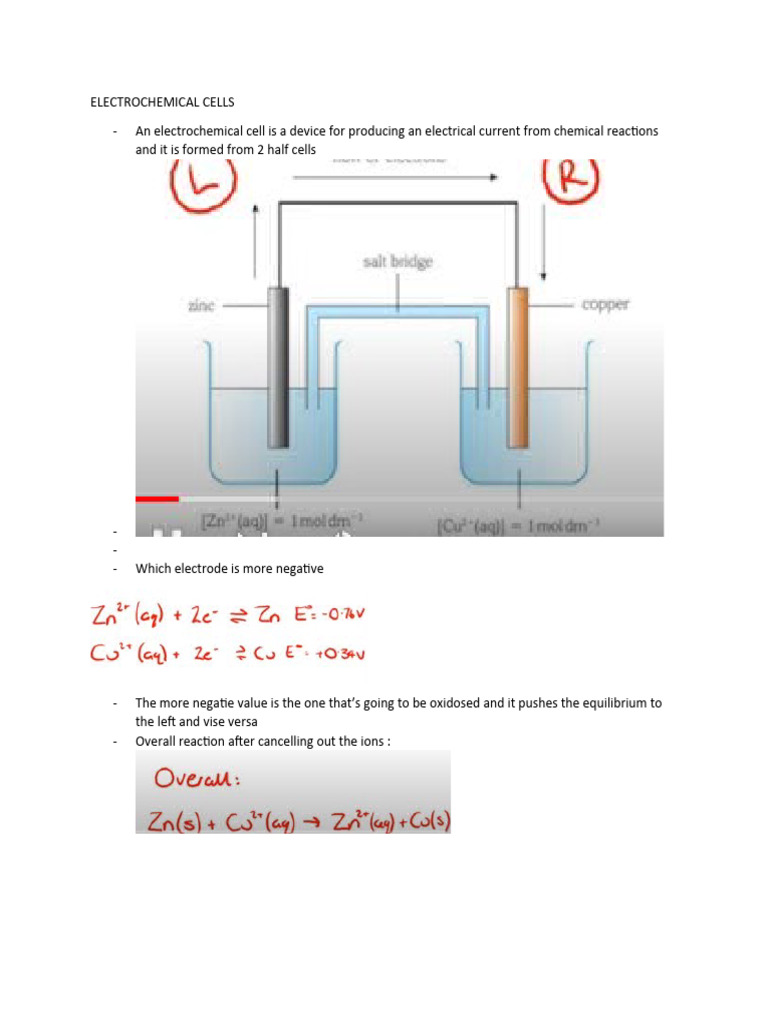 Understanding Electrochemical Cells | PDF | Science & Mathematics