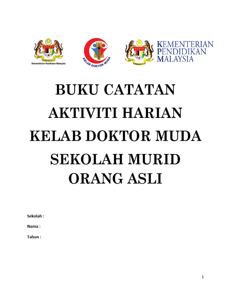 Buku Catatan Aktiviti Harian KDM SMOA 1 | PDF
