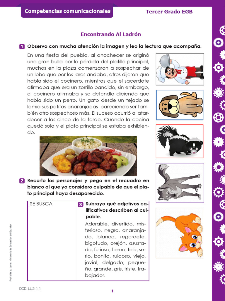 119 Ficha Aprendizaje Encontrando El Ladrón | PDF