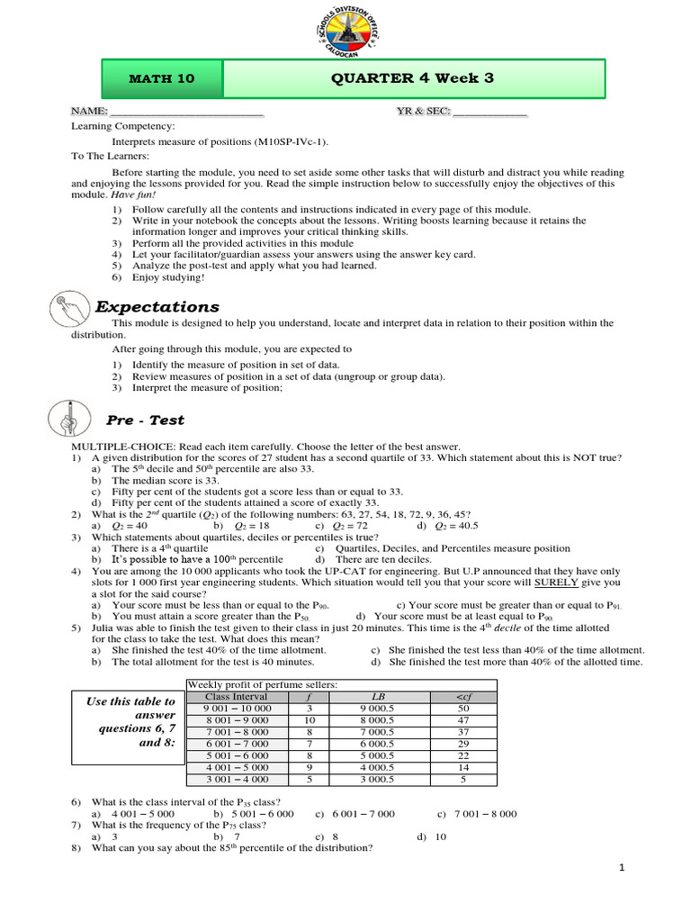 Math 10 4th Quarter | PDF | Behavior Modification | Cognition