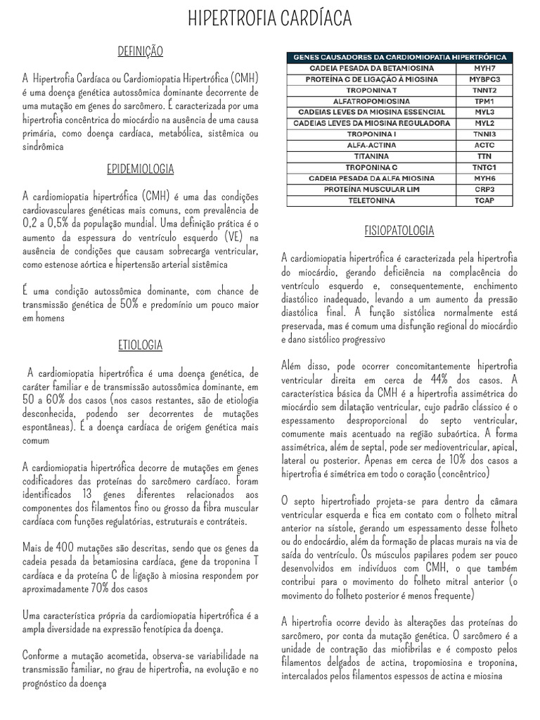 6- HIPERTROFIA CARDÍACA | PDF | Coração | Medicina Clínica