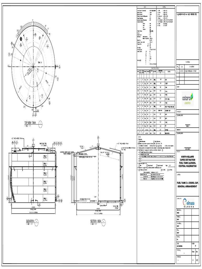 General Arrangement Fuel Tank 2 X 2500 KL Adaro Rev1.5.9.23 - 4 | PDF
