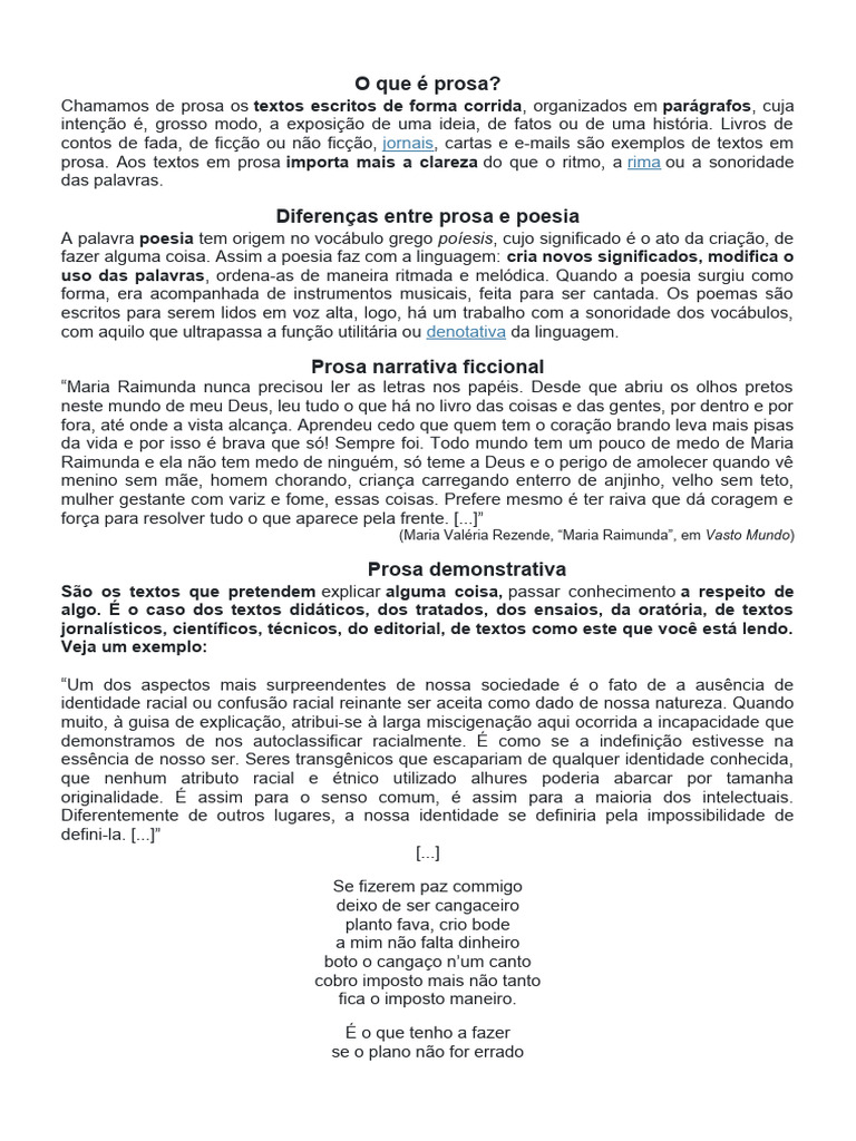 O Que É Prosa | PDF | Prosa | Poesia