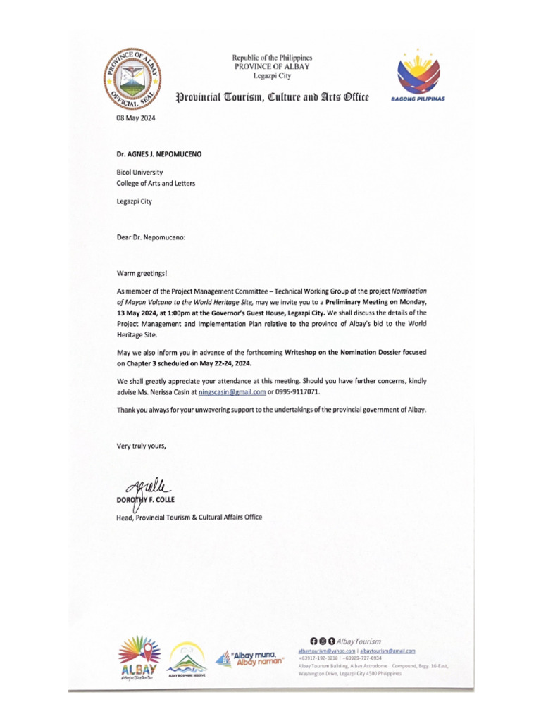 Writeshop On The Nomination Dossier - DR - Nepomuceno | PDF