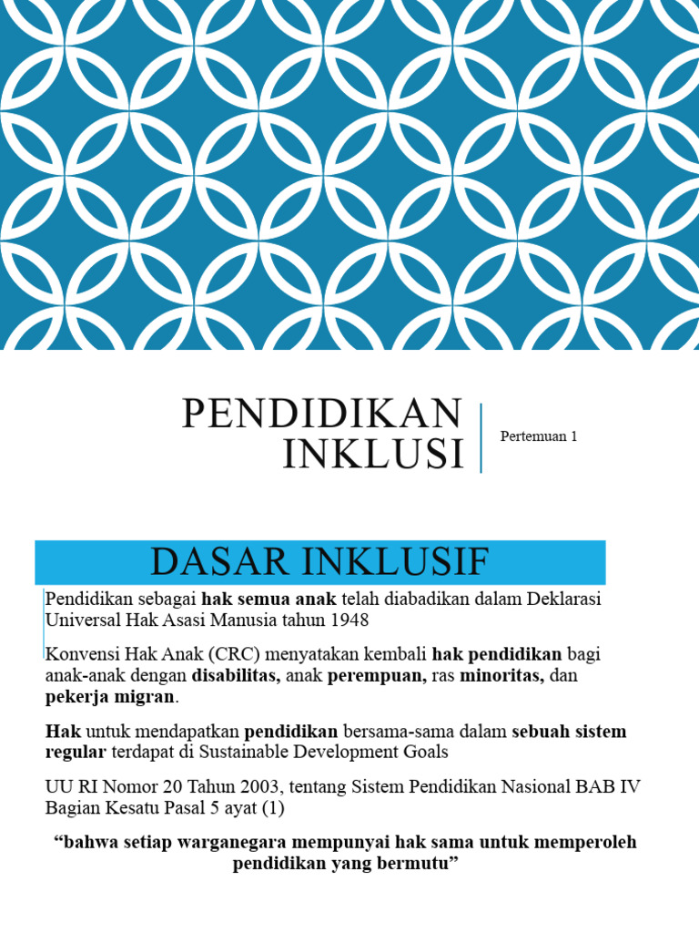 Pendidikan Inklusi 1 | PDF | Kesehatan Holistik
