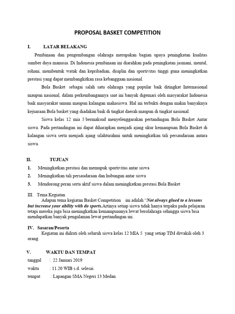 Proposal Basket Competition | PDF