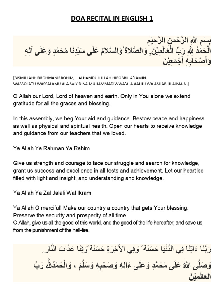 Doa Recital in English | Download Free PDF | Religious Belief And Doctrine