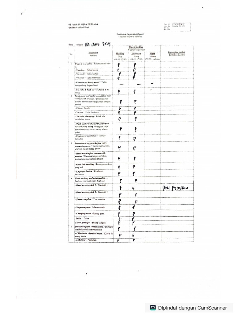 AMQ_form 1 Ssop. Sanitation Inspection Report 030624 | PDF