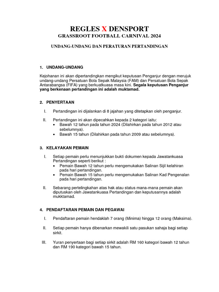Syarat-Syarat Pertandingan | PDF