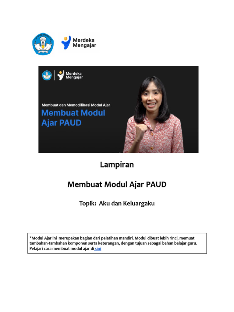 Modul Ajar PAUD: Aku dan Keluargaku | PDF | Kesehatan Holistik