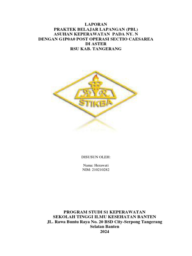 Laporan Askep Maternitas Herawati Diruang Aster | PDF | Sains & Matematika