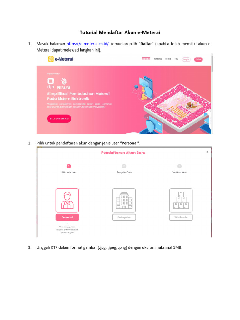 Tutorial E-Meterai | PDF