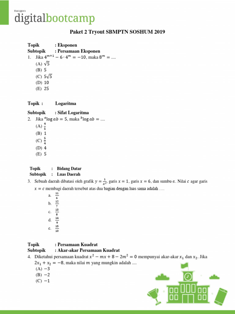 Latihan UTBK 1 - TKA Soshum | PDF
