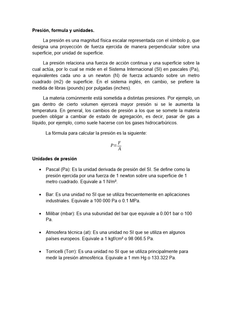 Andreily | Descargar gratis PDF | Pascal (Unidad) | Presión