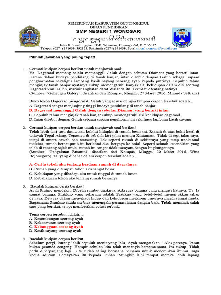 Soal Asat Bahasa Indonesia Kelas 8 | PDF