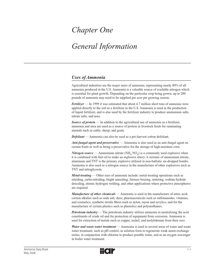 Comprehensive Guide to Ammonia Uses | PDF | Ammonia | Fertilizer