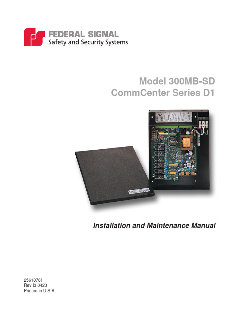 300MB-SD CommCenter Series D1 | PDF | Electronics | Manufactured Goods
