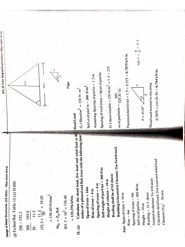 Roof Truss Load Calculation | PDF