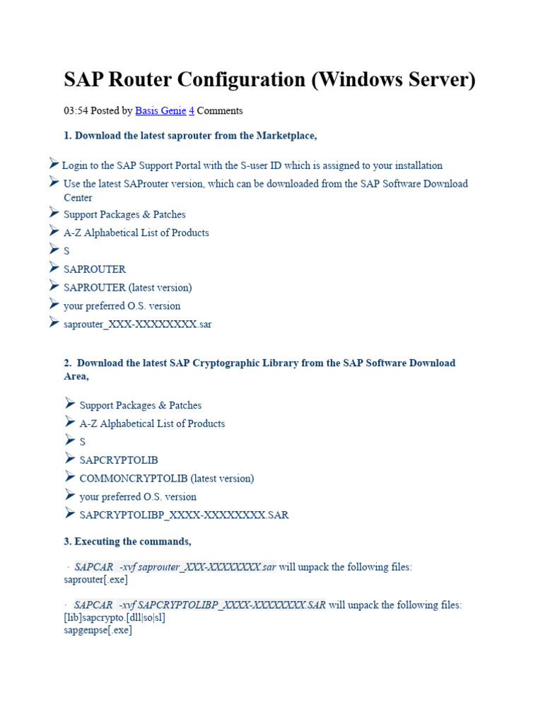 SAP Router Configuration | PDF | Computer File | Windows Registry