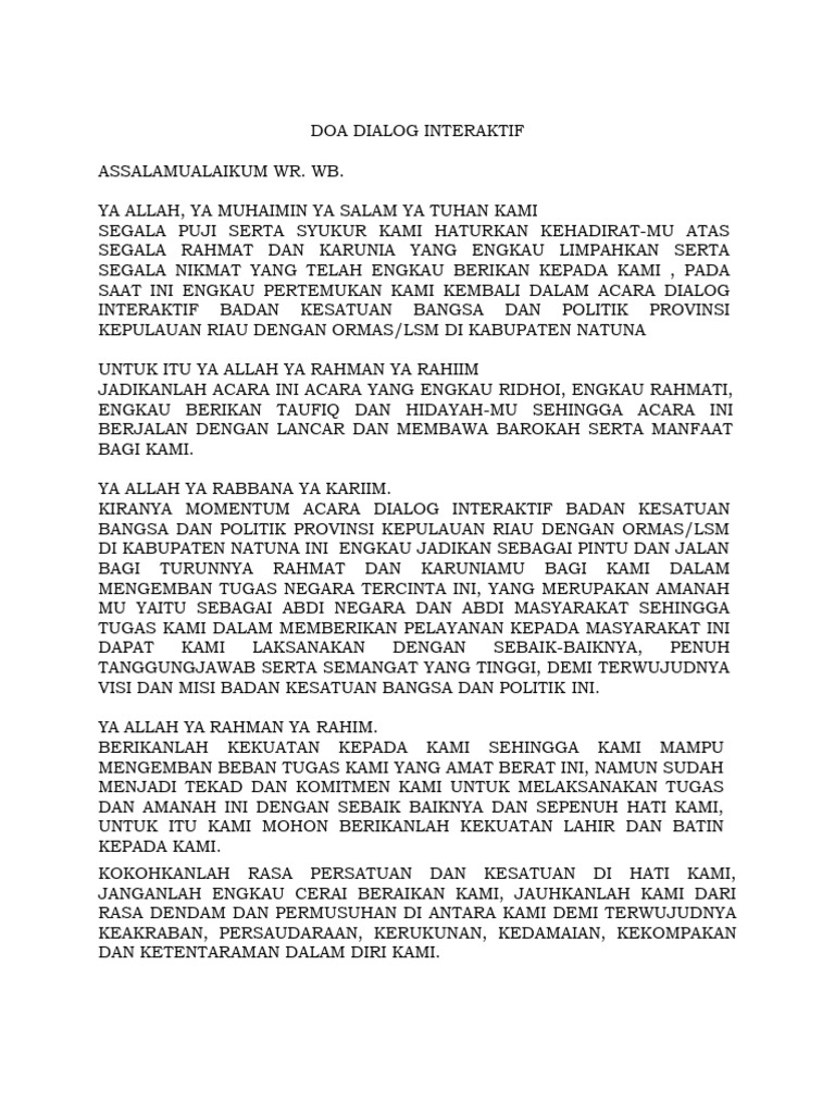 Doa Dialog Interaktif | PDF