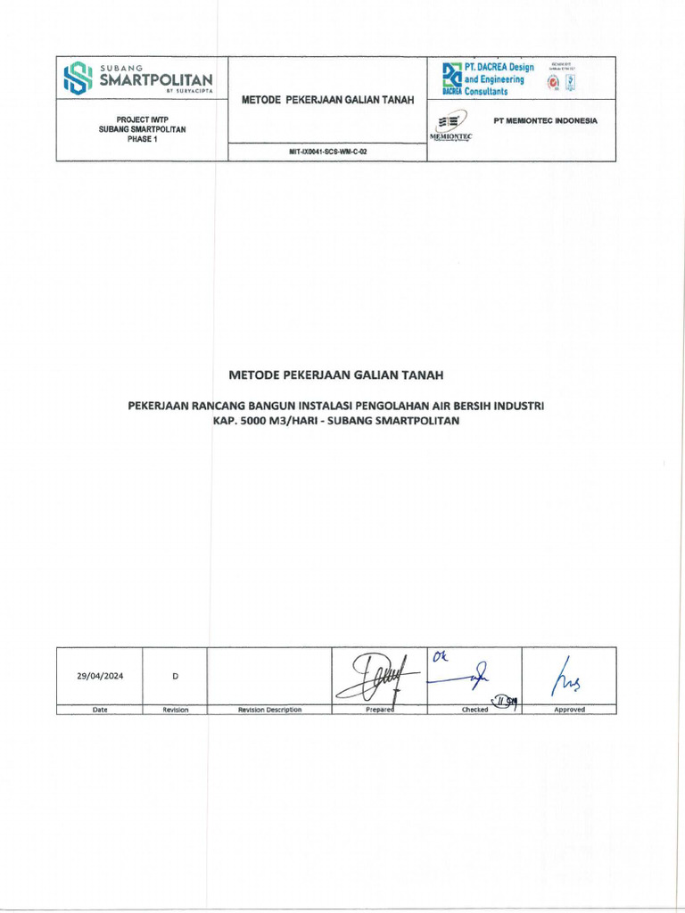 Metode Pekerjaan Galian Tanah | PDF