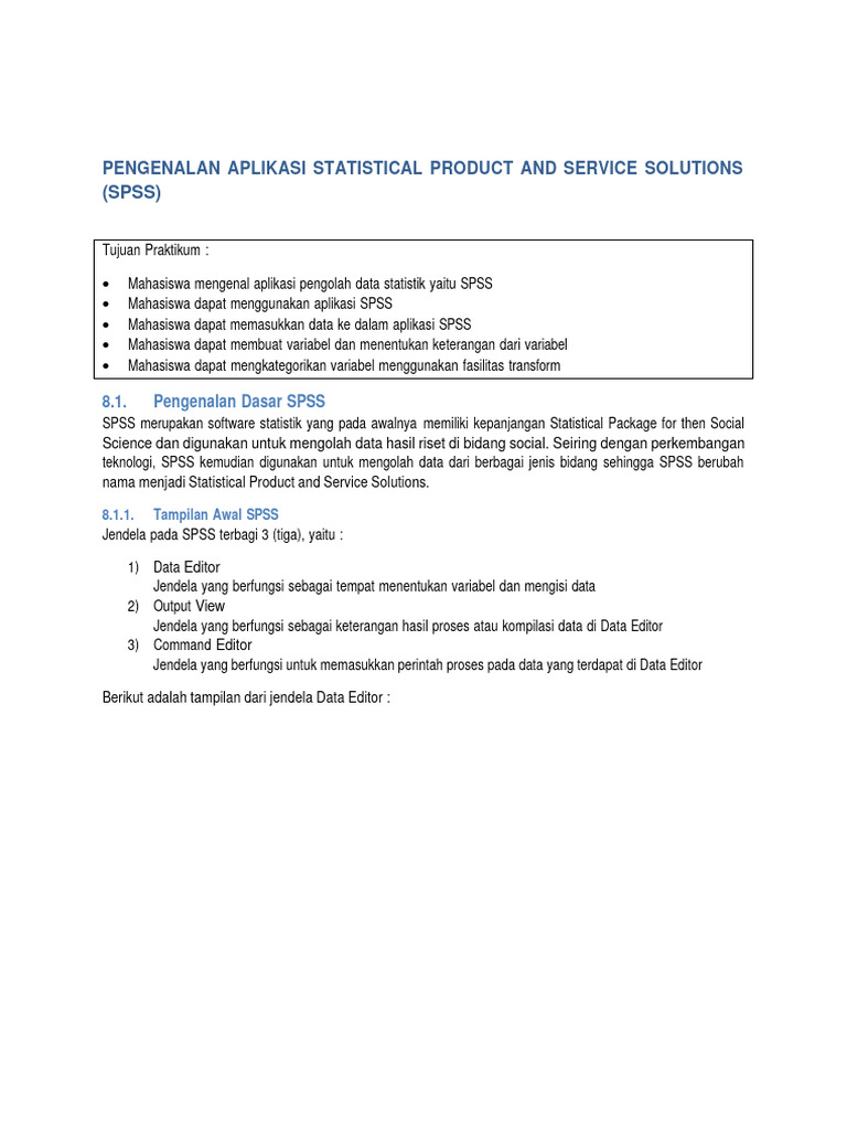 Modul Pengenalan SPSS | PDF