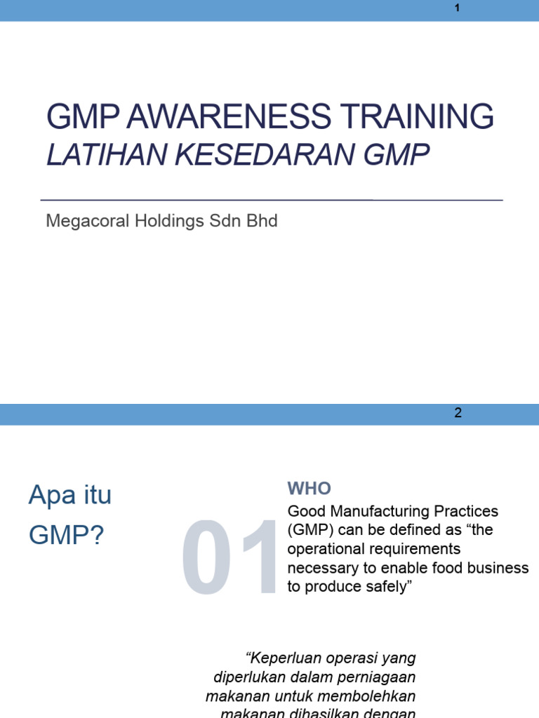 GMP Awareness Training | PDF