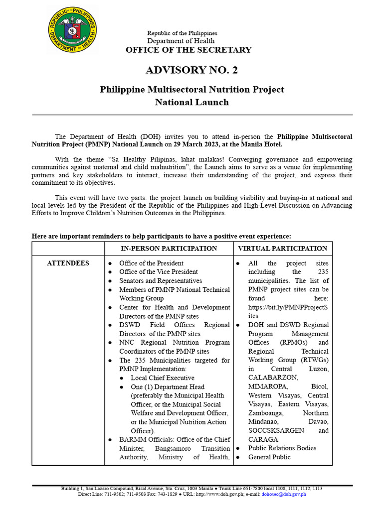 PMNP National Launch Invitation | PDF | Mindanao