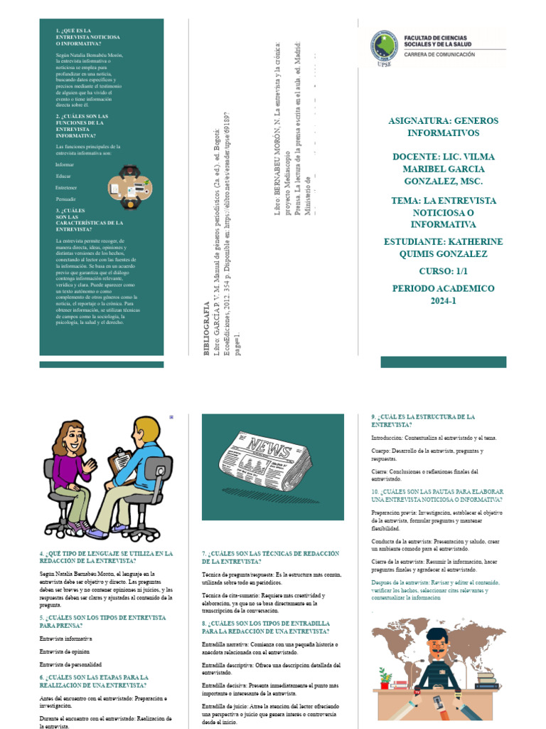 TRIPTICO GENEROS INFORMATIVOS | PDF | Comunicación humana