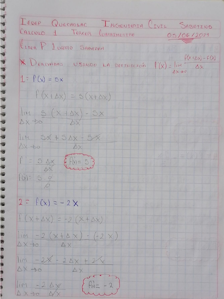 Incrementos Calculo 1 Elier Lucero | PDF
