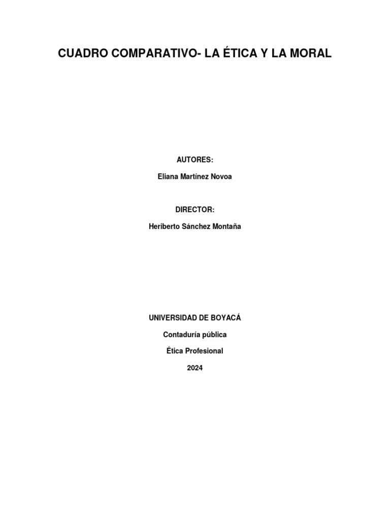 Cuadrocomparativo Etica | PDF | Moralidad | Comportamiento