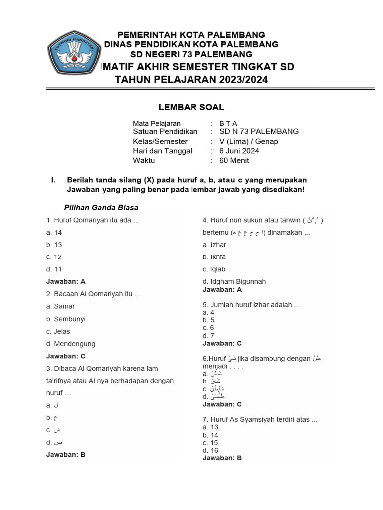 Soal Bta 2024 | PDF