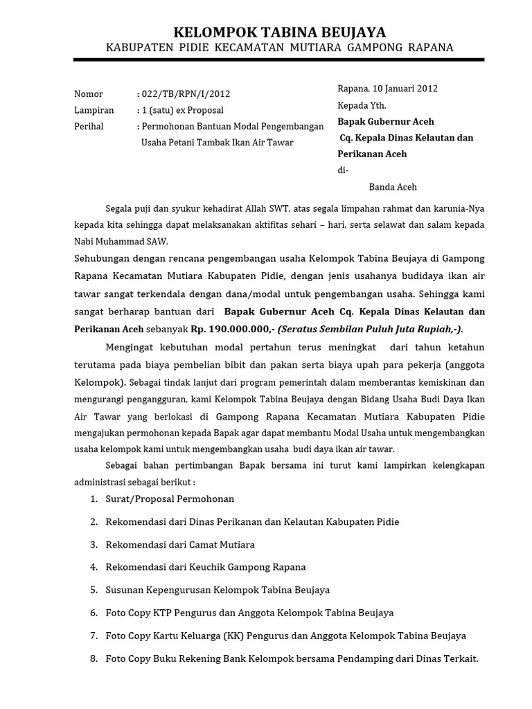 Proposal Tabina Beujaya | PDF