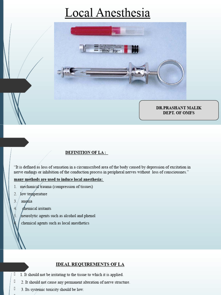 OS Local Anesthesia | PDF | Action Potential | Depolarization