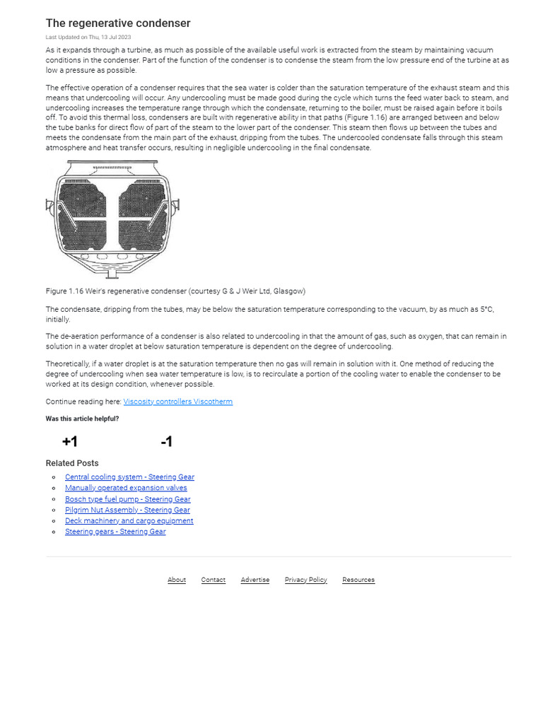 The Regenerative Condenser - Steering Gear - Beyond Discovery | PDF | Steam | Water
