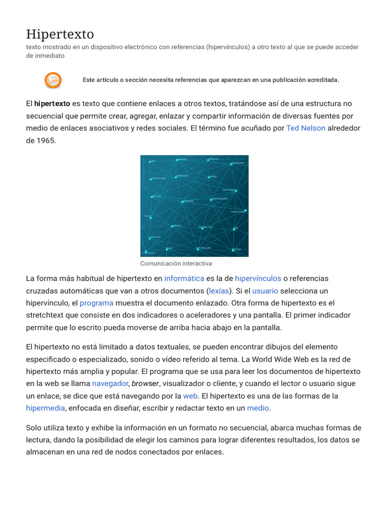 Historia y Conceptos del Hipertexto | PDF | Hipertexto | Intertextualidad