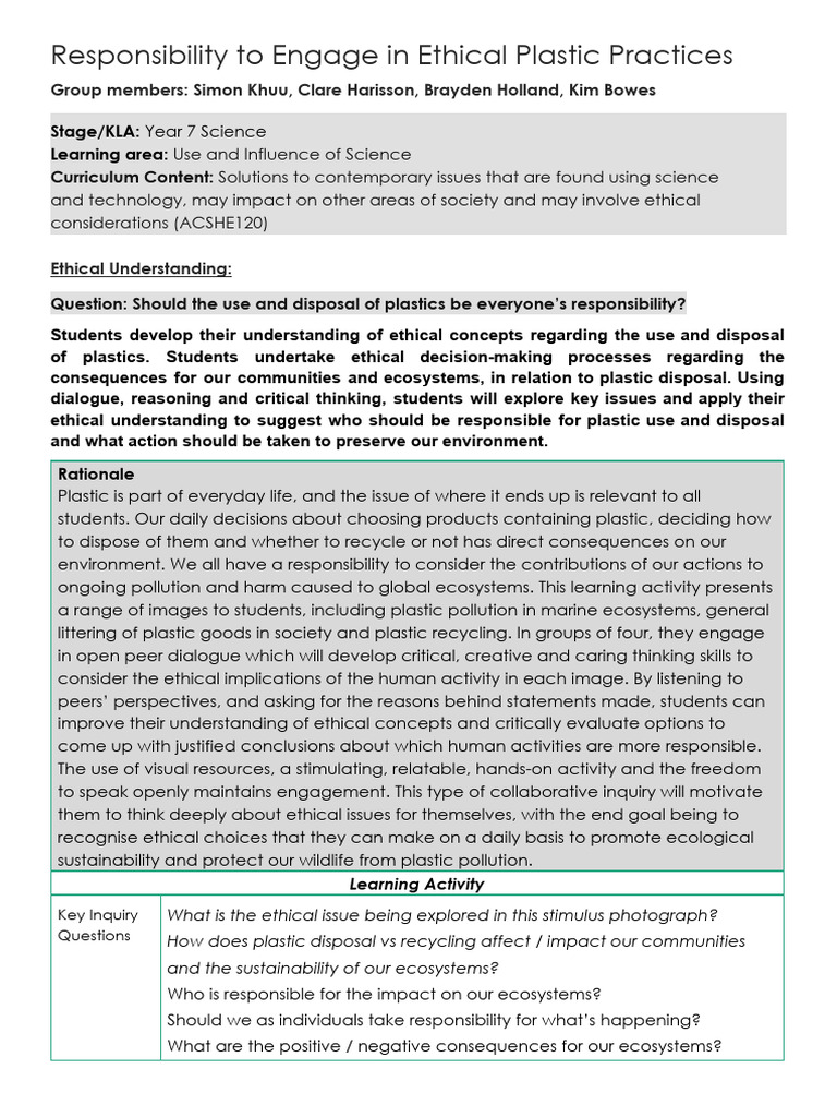 Handout Ethical Activity | Download Free PDF | Waste Management | Reason