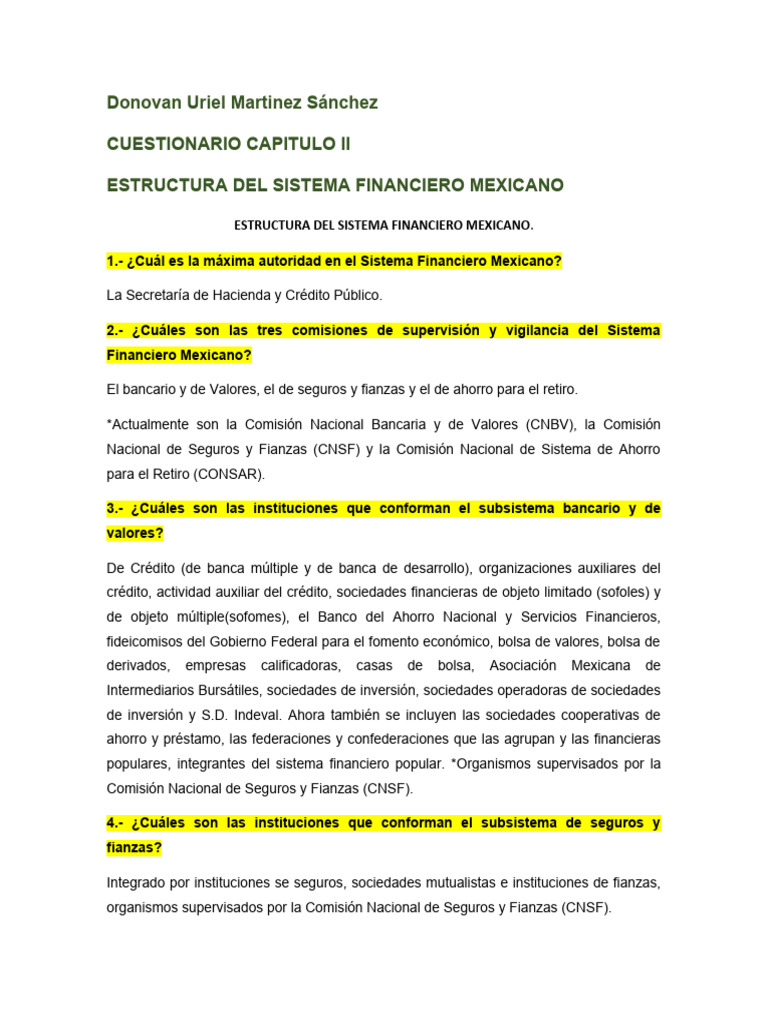 CUESTIONARIO Capitulo LL | PDF | Bancos | Empresa de inversiones