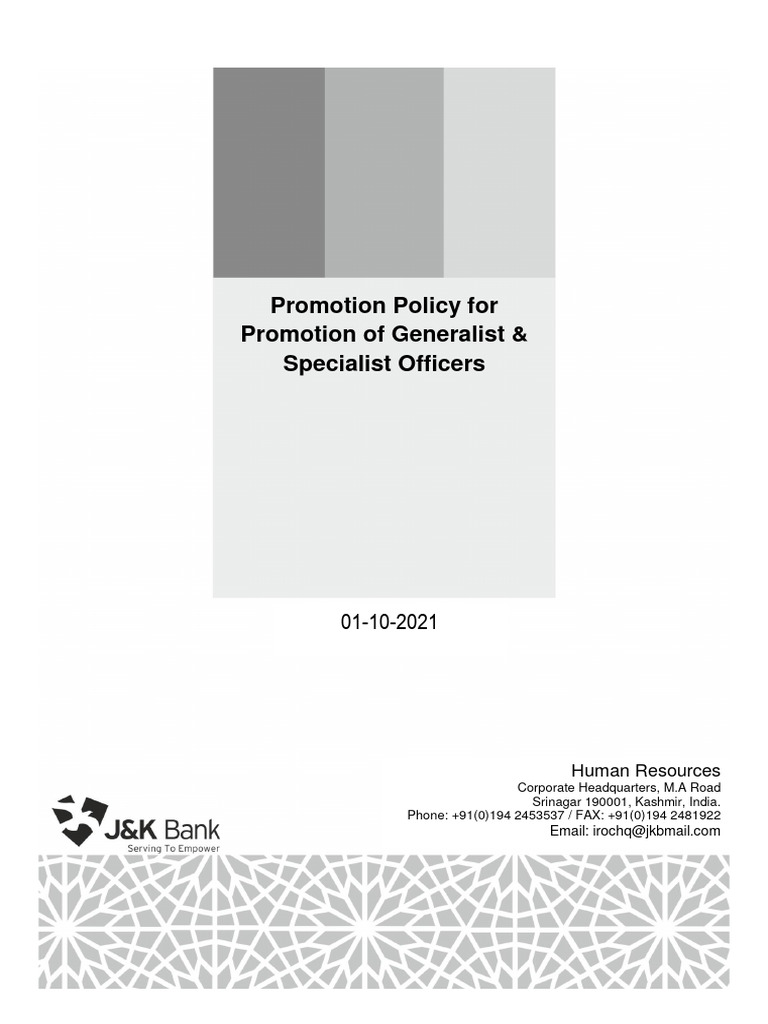 Officers Promotion Policy Version (2.0) | PDF