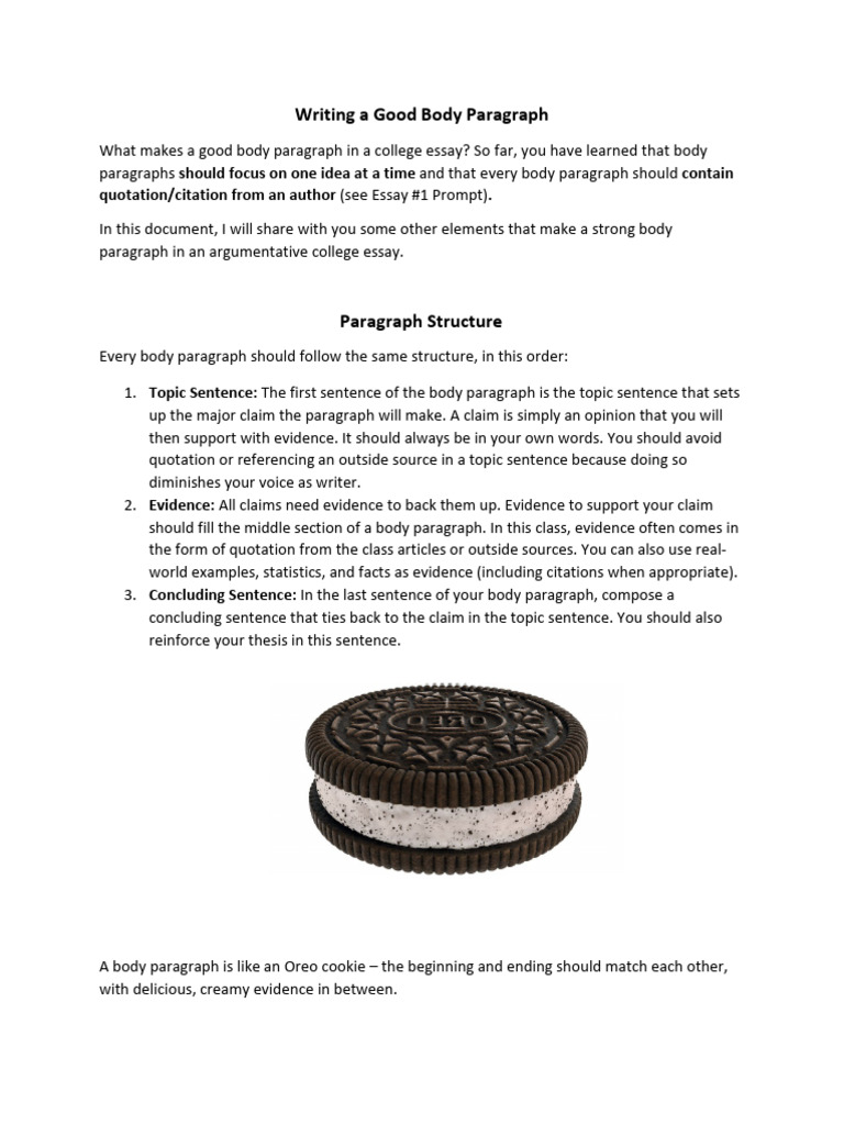 What Makes A Good Body Paragraph | PDF | Essays | Facebook