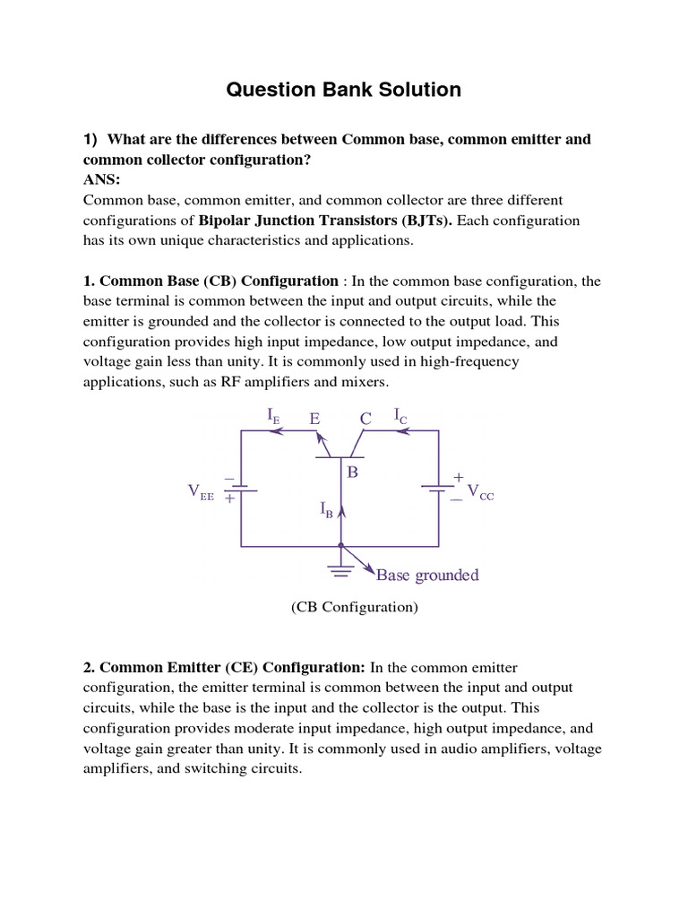 3,4,5 Qs Bank Solution | PDF | P–N Junction | Rectifier