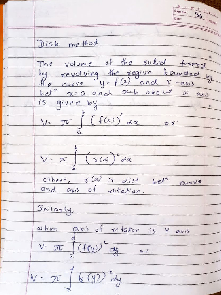 Disk + Washer Method | PDF