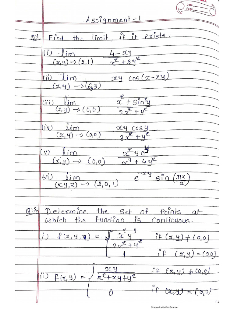 M1 Midsem 1 Assignment Pdf